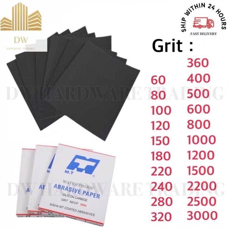 🔥Ready Stock🔥MT Waterproof Abrasive Paper/Sandpaper (Wet&Dry)Grid # 60 ...