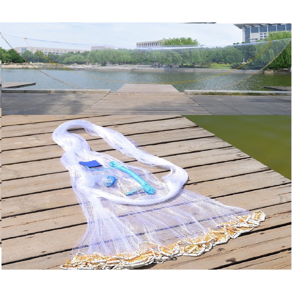 Jala Ikan 10, 8,6,4 Kaki Panjang Fish Net Hand Casting 8,6,4 Feet ...