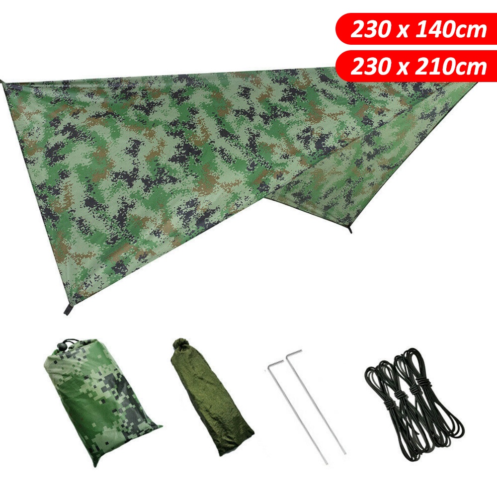 Flysheet Waterproof Groundsheet Khemah Canvas Camping Tarp Tent Alas ...