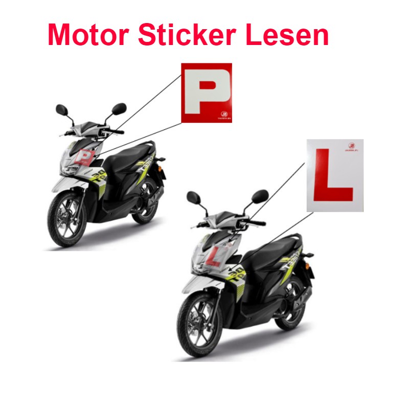 2pcs Motosikal Motorcycle Motor Motorbike L Lesen Sticker P Lesen ...