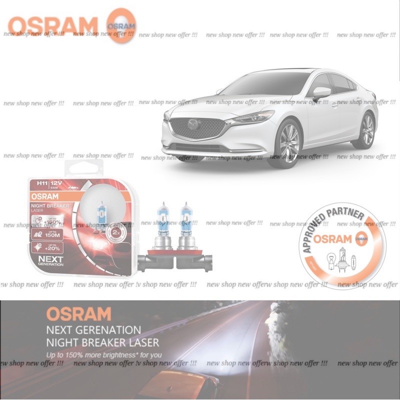 OSRAM NBL H11 Headlight Bulb set for Mazda 6 Sedan Non-HID (GJ) (2015 ...