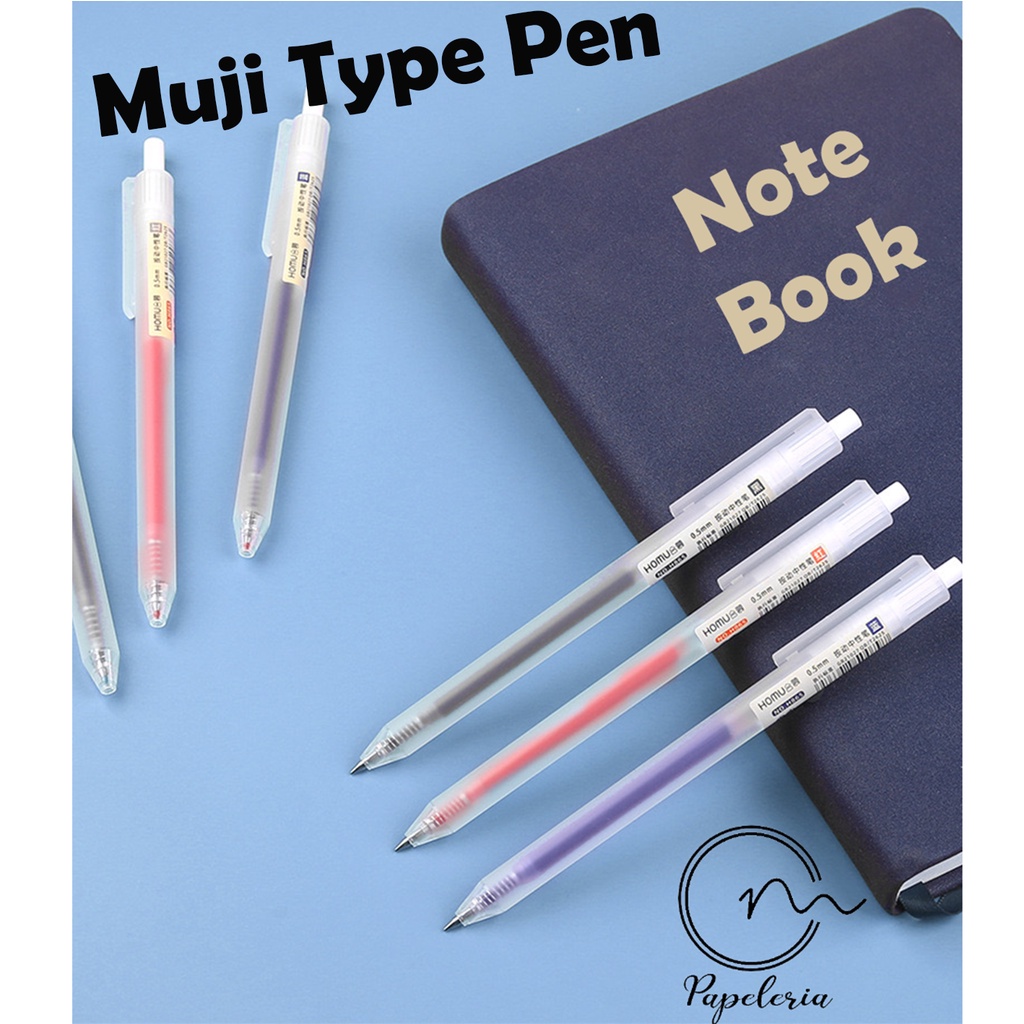 【Same Day Post] INS MUJI Style 0.5mm Gel Ink Pen 3 Colors Black Red ...