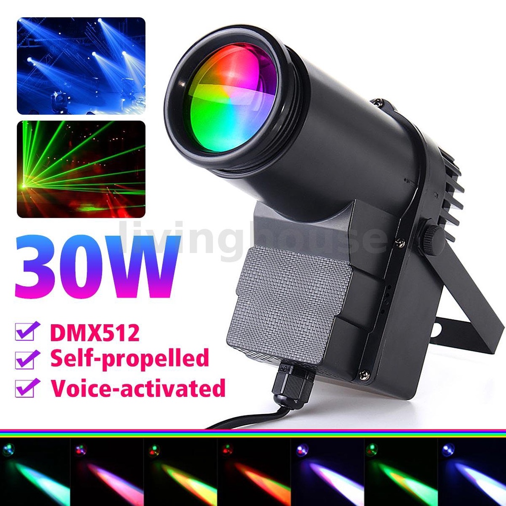 30W LED Stage Light RGBW Pinspot Light Beam Spotlight 6CH DISCO DMX ...