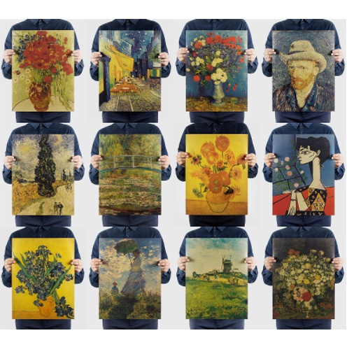 Van Gogh Monet Picasso Nostalgic Retro Oil Painting Postcard Decorative ...