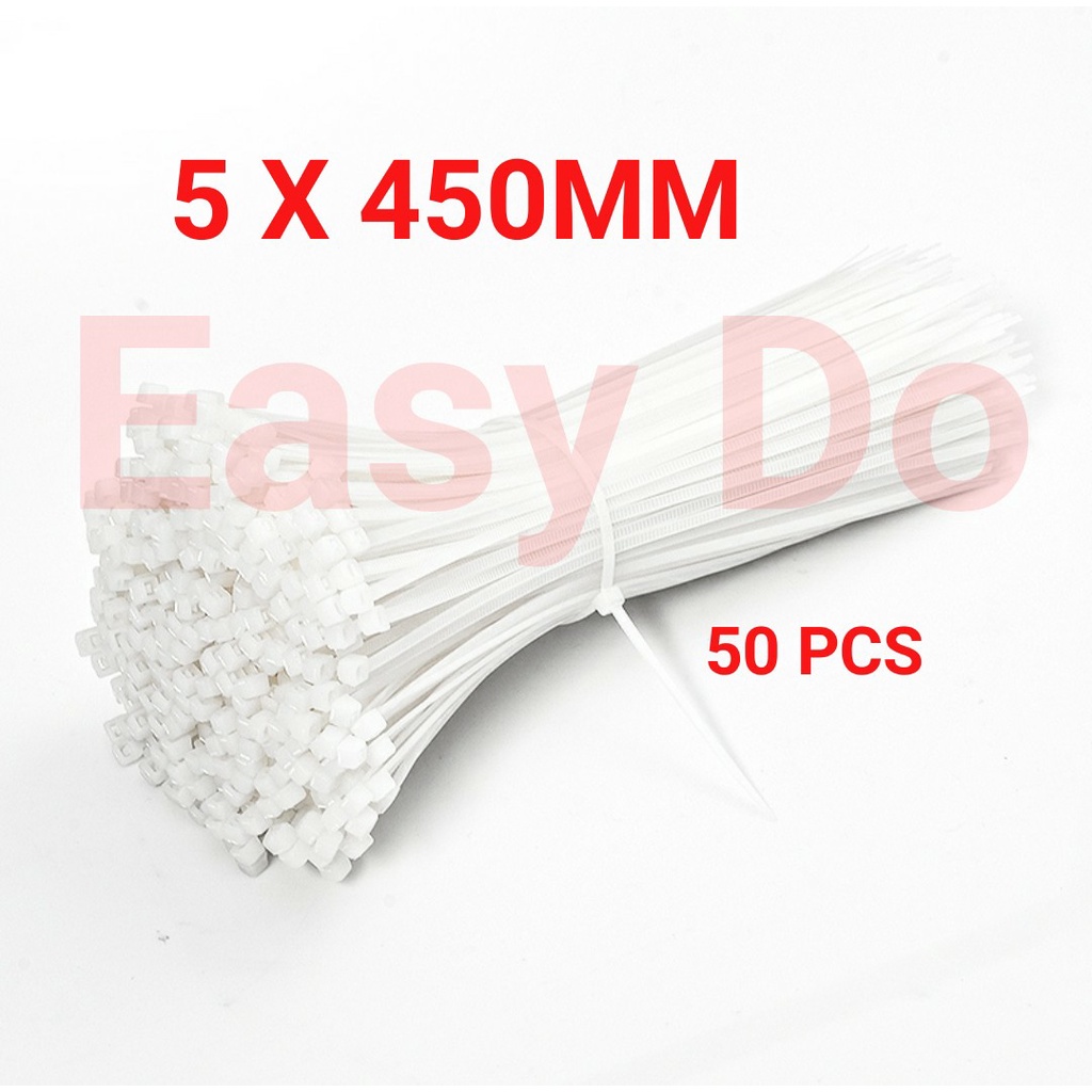 10"12"14"18" WHITE Cable Ties Nylon Wire 50pcs Pengikat Wayar Kabel Tie ...