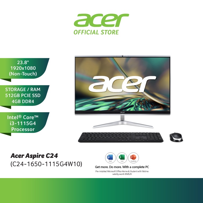 Acer Aspire C24-1650-1115G4W10 All-in-one Desktop (23.8") | Shopee Malaysia