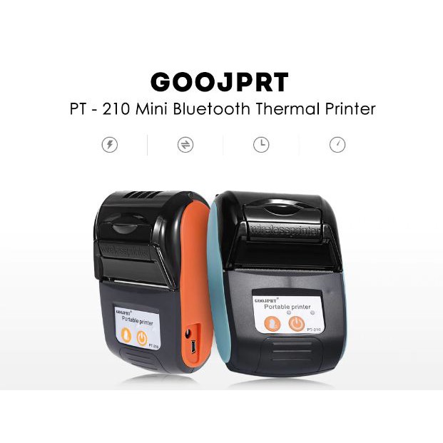 GOOJPRT PT-210 Bluetooth Mini Thermal Printer Receipt Printer 57x40mm ...