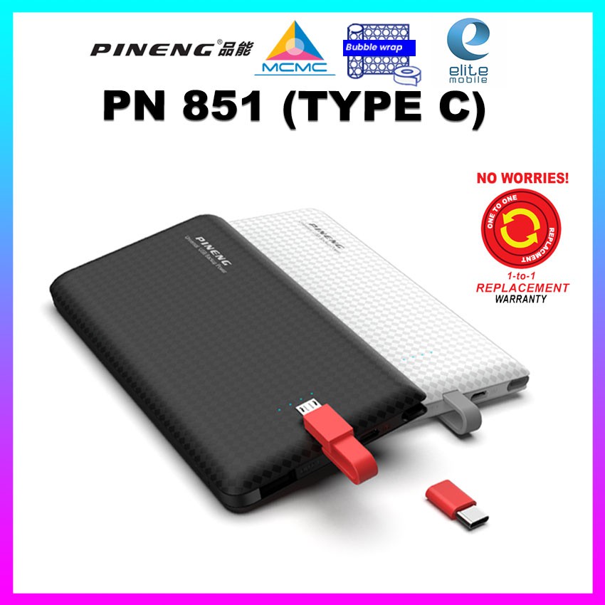 [Original] PINENG Powerbank PN-851-T 10000mAh Li-ion Polymer with Extra ...