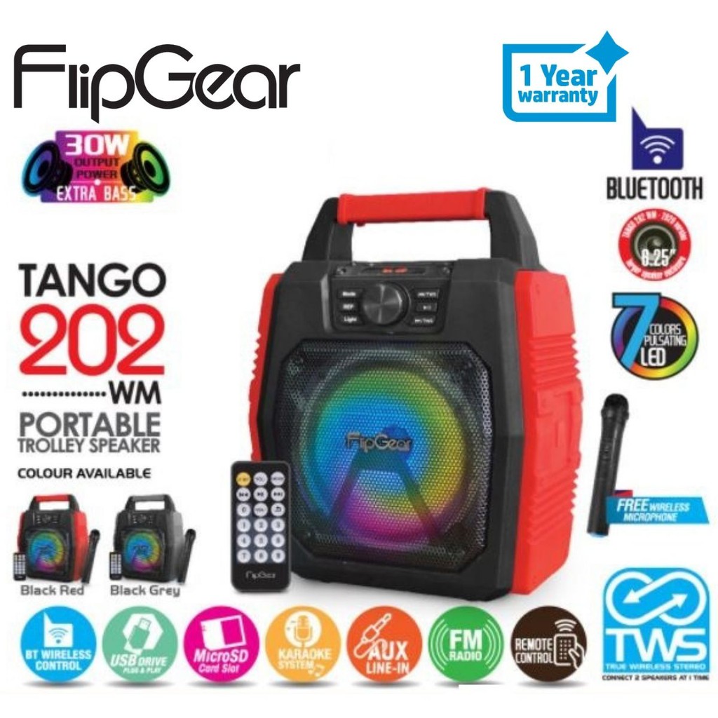 (NEW) VINNFIER VF Tango 202 PRO BTRM TWS Wireless Portable Bluetooth Speaker Free Wireless ...