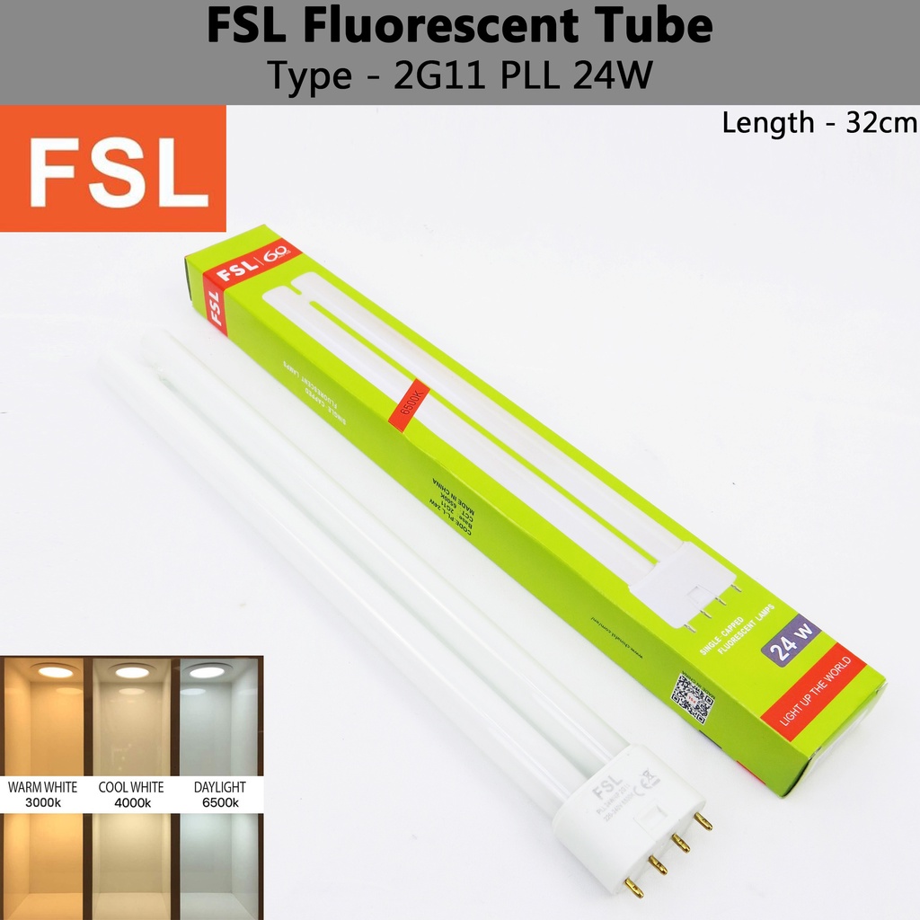 FSL Lampu Mentol Pendarfluor PL/PLL Fluorescent Tube G23/2G11 [7W/9W/11W/18W/24W/25W/55W ...