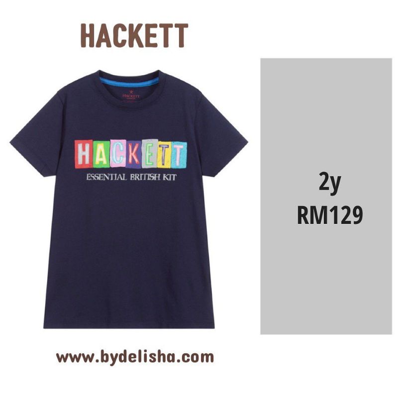 Hackett Kids 2y T-shirt Hackett Essential British Kit Logo | Shopee ...