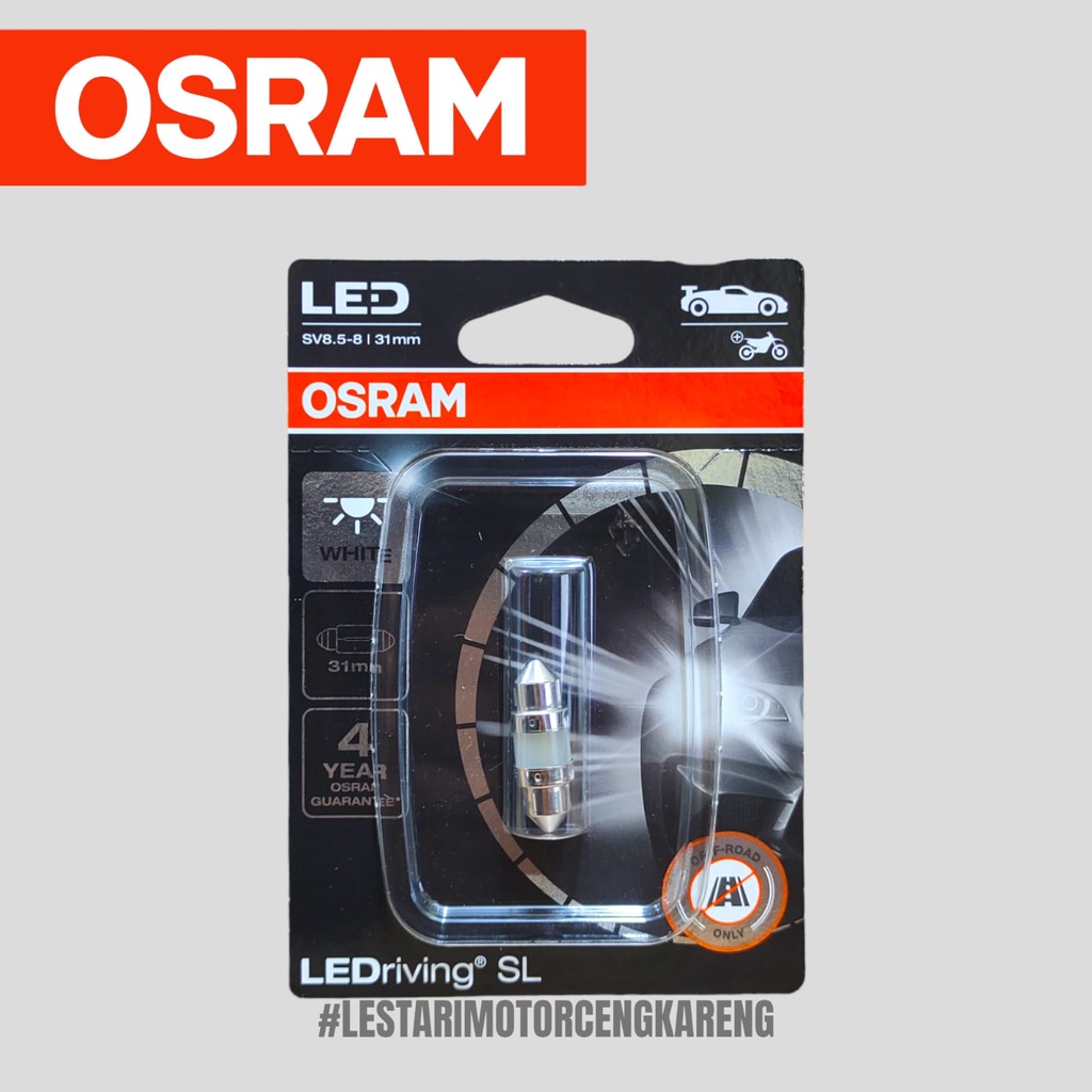 FESTOON LED OSRAM 31 MM CAR CEILING CABIN LAMP 6438DWP-01B 12V 1W ...