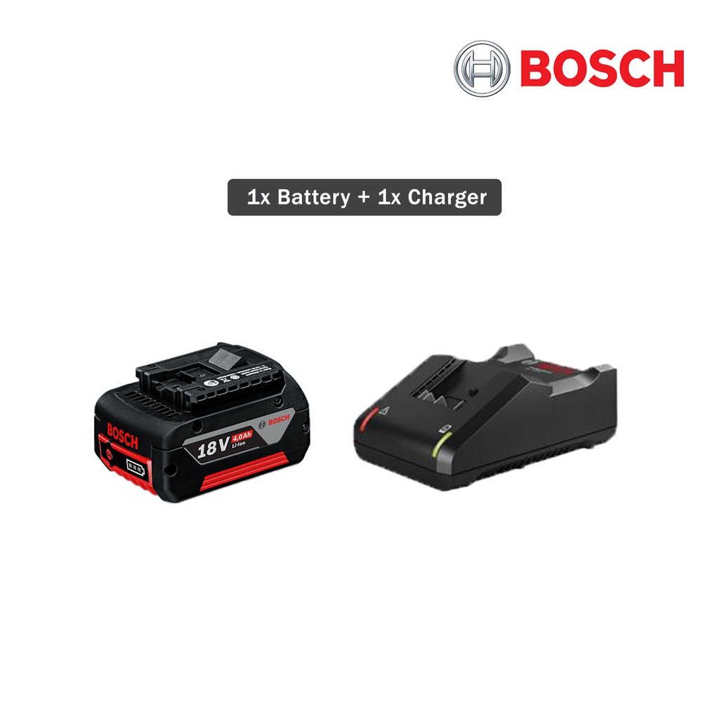 BOSCH GBA 18V 4.0Ah Li-Ion Battery Pack GAL 18V-40 Charger Starter Kit GBA18V4.0Ah 1600A00163 ...