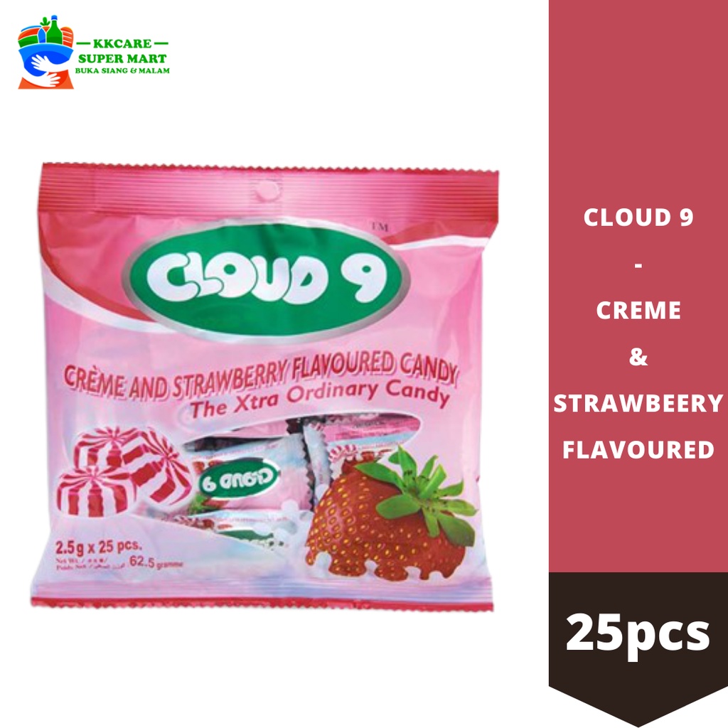 CLOUD 9 - Creme & Strawbeery Flavoured Candy ( 2.5g x 25pcs ) | Shopee ...