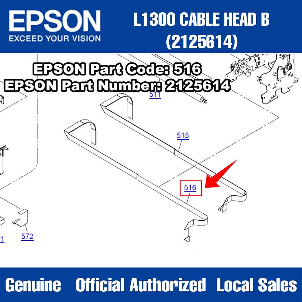 OFFICIAL EPSON L1300 PrintHead Cable L1300 FFC ENCODER CABLE For EPSON ...