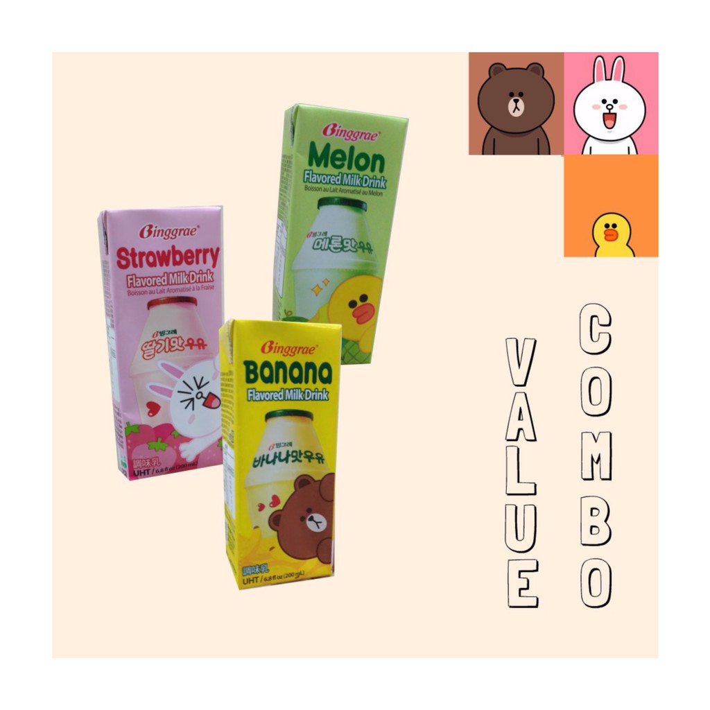 [VALUE COMBO] SHIN·KOREA BINGGRAE UHT MILK X LINE FRIENDS | Shopee Malaysia