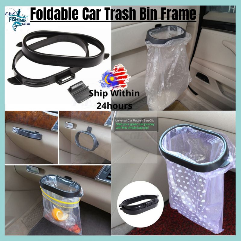 Car Dustbin Frame Durable Foldable Car Trash Bin Frame Auto Garbage ...