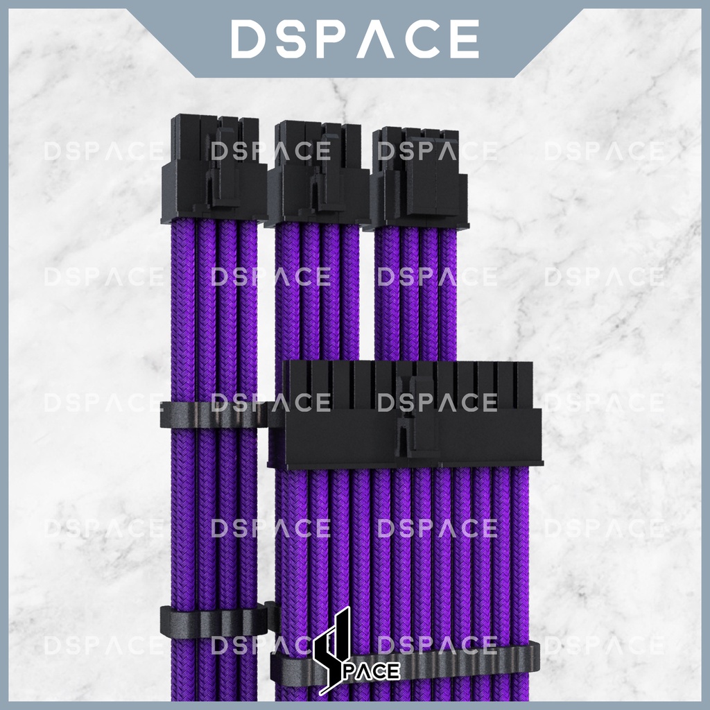 DSPACE MESH-X PSU Violet Premium Sleeve Braided Extension Custom Cable ...