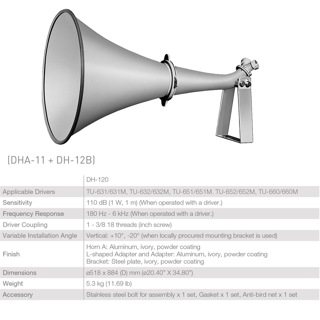 TOA Horn Set 20'' DH-120 Straight Horn Speaker ( DH120 ) | Shopee Malaysia