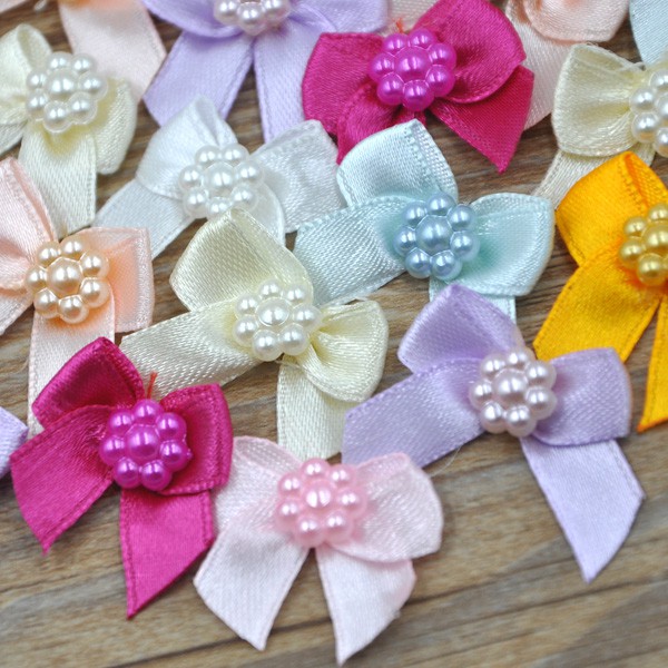 30pcs Mini Satin Ribbon Flowers Bows Gift Craft Wedding Decoration E262 ...