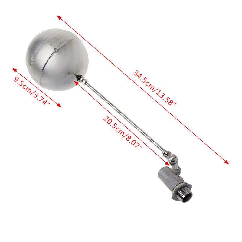 JoJo♥DN15 Male Thread Water Tank Ball Stainless Steel Flow Control ...