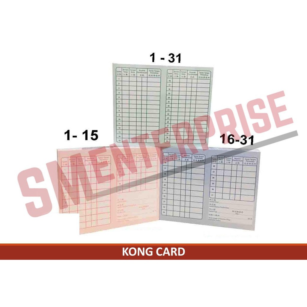 Kong Card - 1-15 / 1-31 / 16- 31 | Shopee Malaysia
