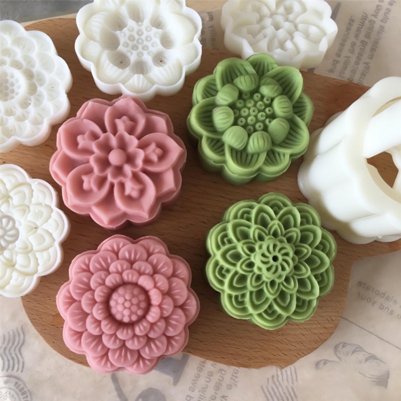be> Plastic Mooncake Stamp Cute Lotus Shape Mooncake Mold Festival DIY ...