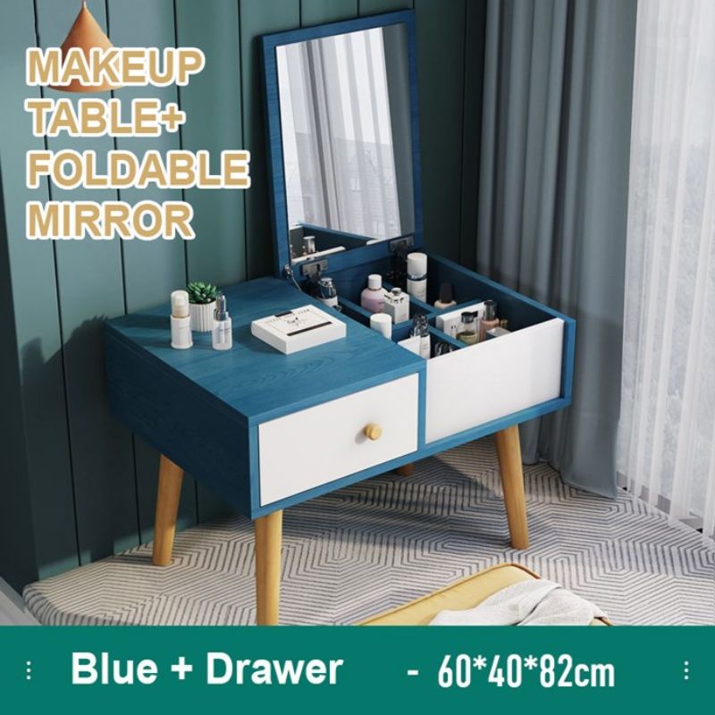 Simple Modern Wooden Mini Dressing Table Sitting Makeup Table with ...