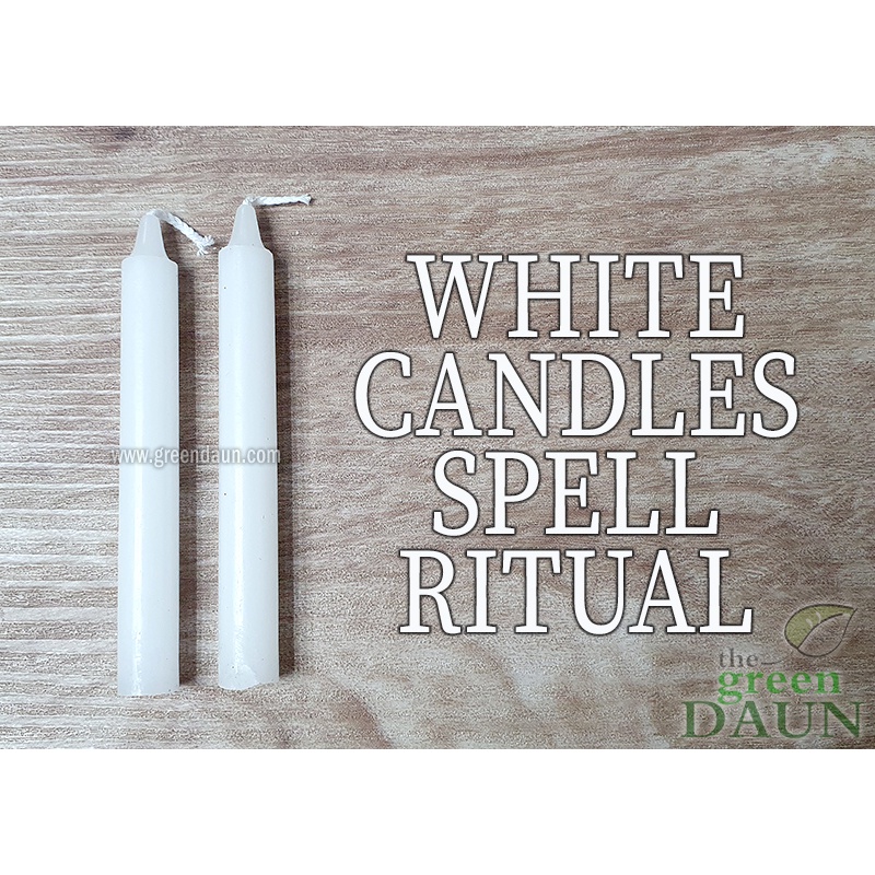 White Ritual Spell Candle Two 2 Pieces Mini 4" Candles Taper Unscented ...