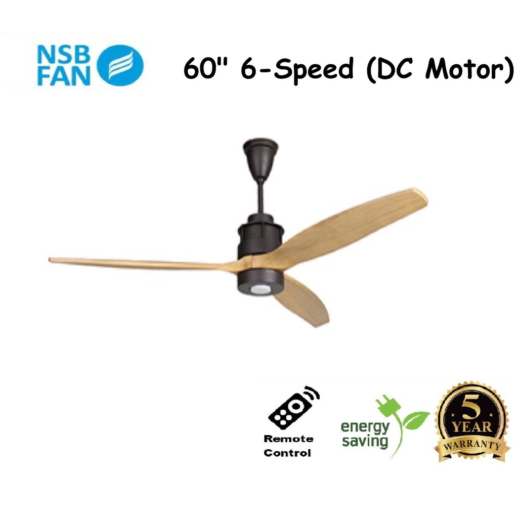 NSB OVIO 60" RF Remote Control Ceiling Fan (RB/OAK) | Shopee Malaysia