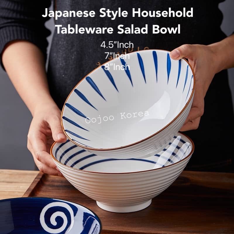 Japanese Style Ins Creative Porcelin Bowl (4.5"Rice Bowl/ 7" 8" Salad Bowl/ 3pcs Spoon) | Shopee ...