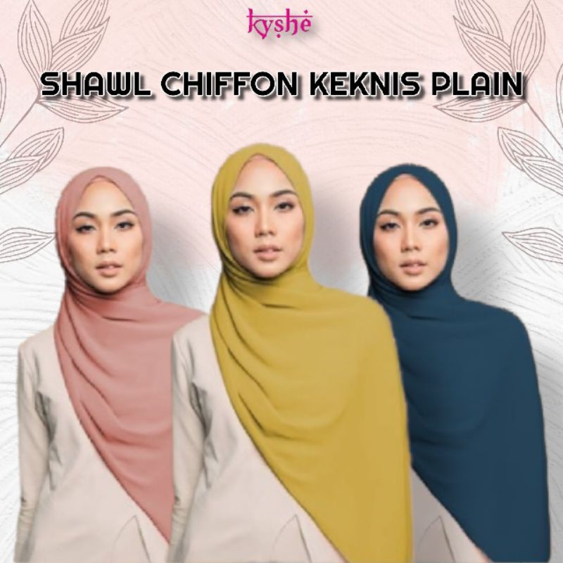 TUDUNG SHAWL CHIFFON KEKNIS PLAIN (BORONG SAHAJA) | Shopee Malaysia
