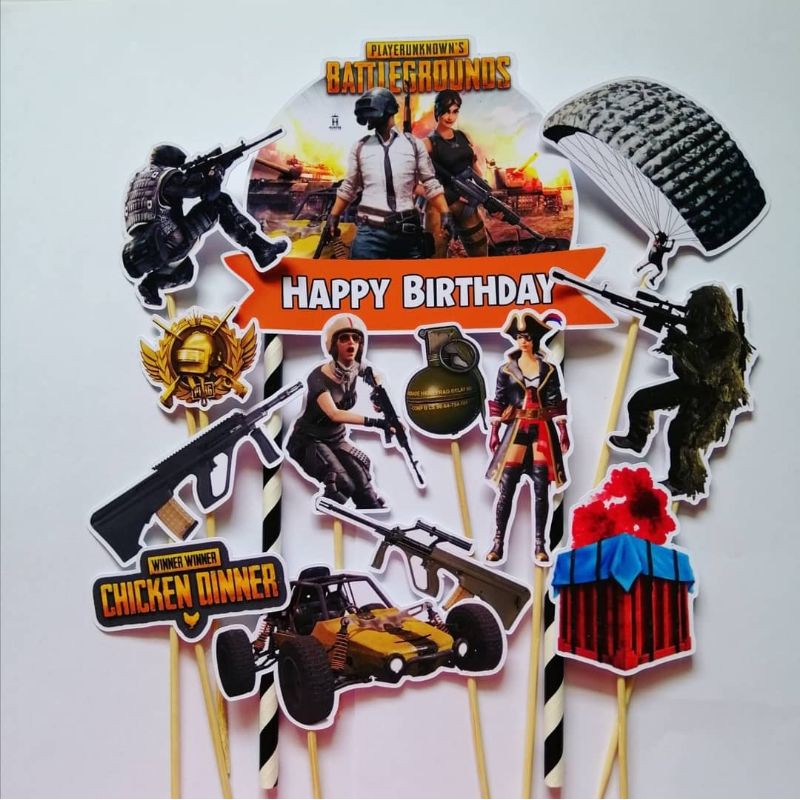 Cake Topper Birthday Pubg (Ready Made/ Custom Made) | Shopee Malaysia
