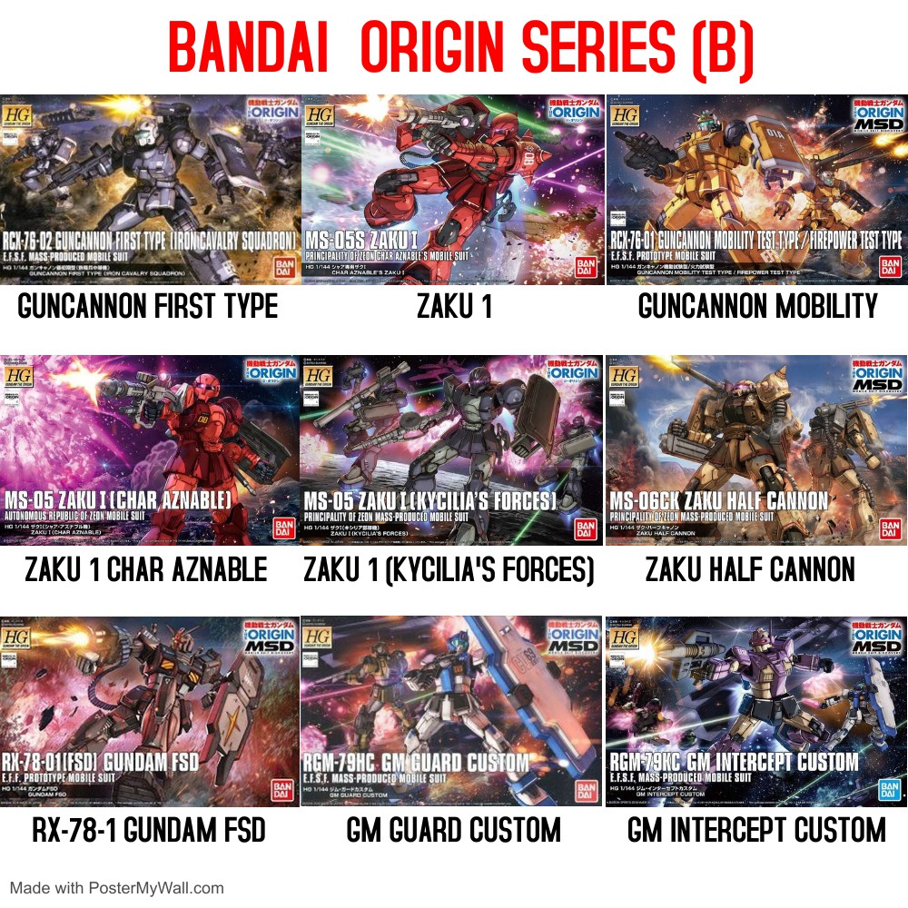HG 1/144 BANDAI ORIGIN SERIES (B) | Shopee Malaysia