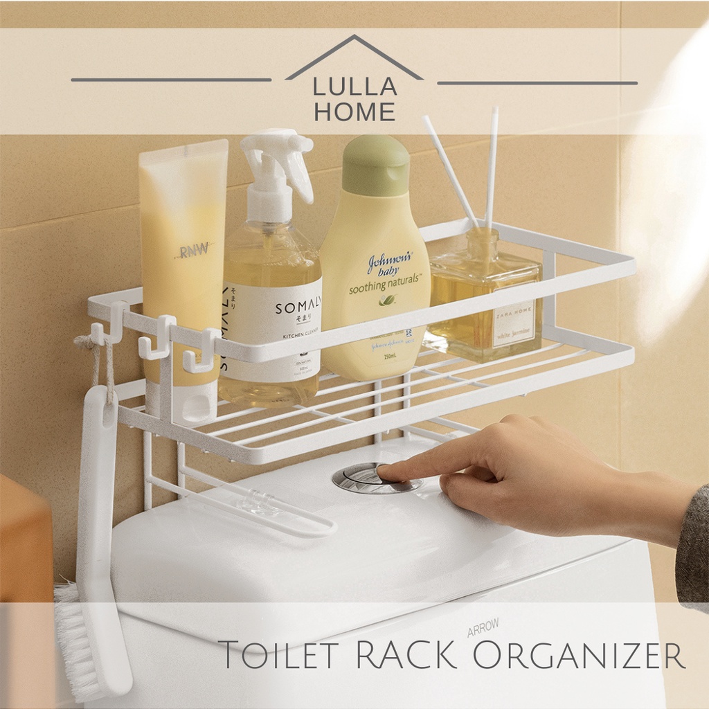 LullaHome No Drilling Metal Mesh Bathroom Over The Toilet Tank Toilet ...