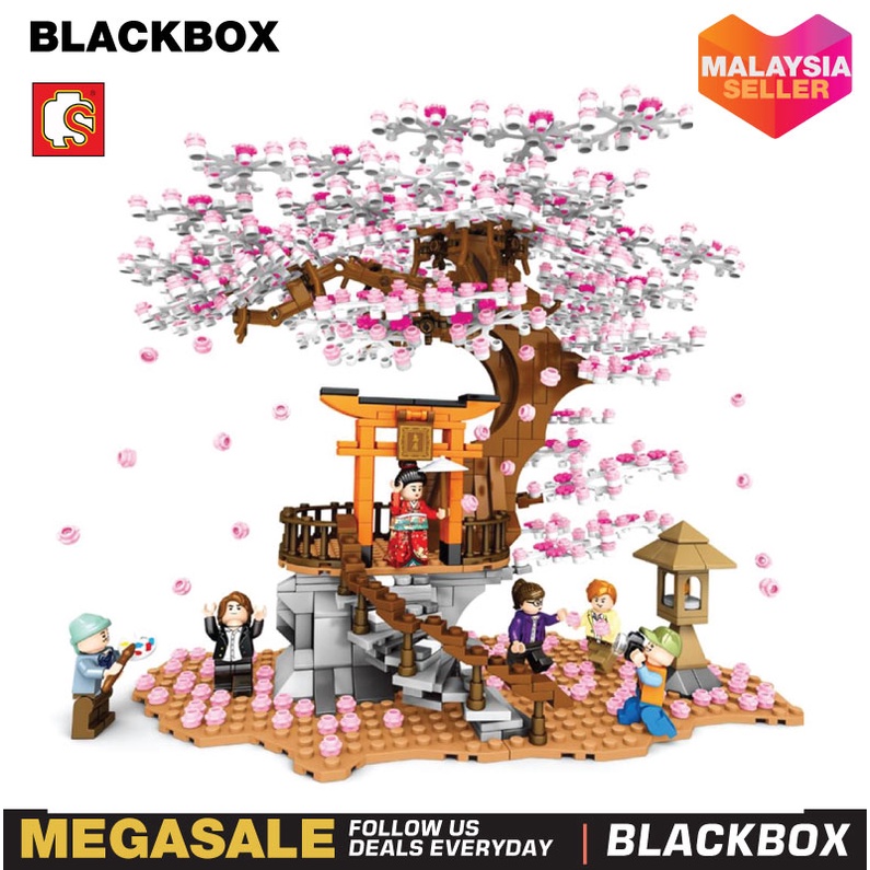 Sembo Block Cherry Blossom Series 601076 Mini Street Building Blocks ...