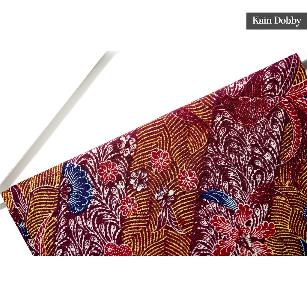 MERAH PREMIUM BATIK MATERIALS Dobby Dobi Dobbi Dolbi Red Brick Yellow ...