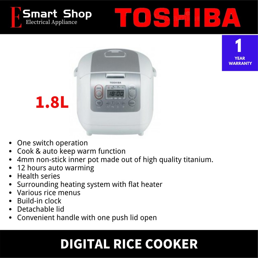 TOSHIBA 1.8L DIGITAL RICE COOKER RC-18NMF | Shopee Malaysia