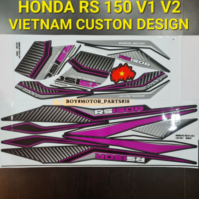 HONDA RS 150 ( 26 ) VIETNAM CUSTOM DESIGN BODY STICKER ( READY STOCK ...