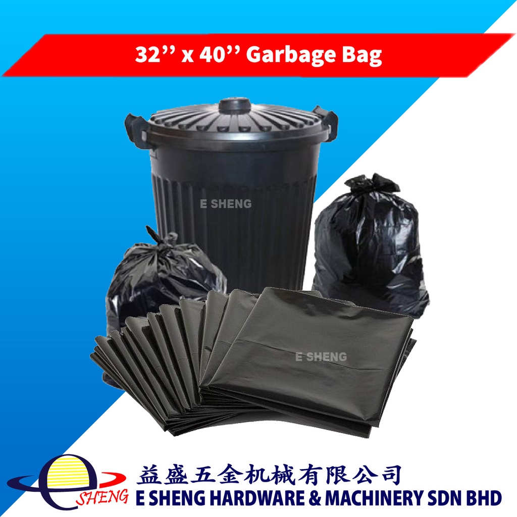 32'' x 40'' HDPE Heavy Duty Black Garbage Bag Thick & Big / Plastik ...