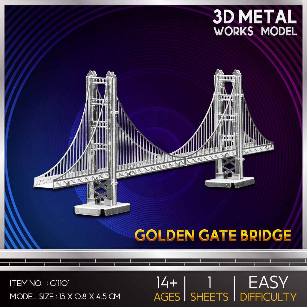 3d Metal Model Golden Gate Bridge G11101 1 | Shopee Malaysia