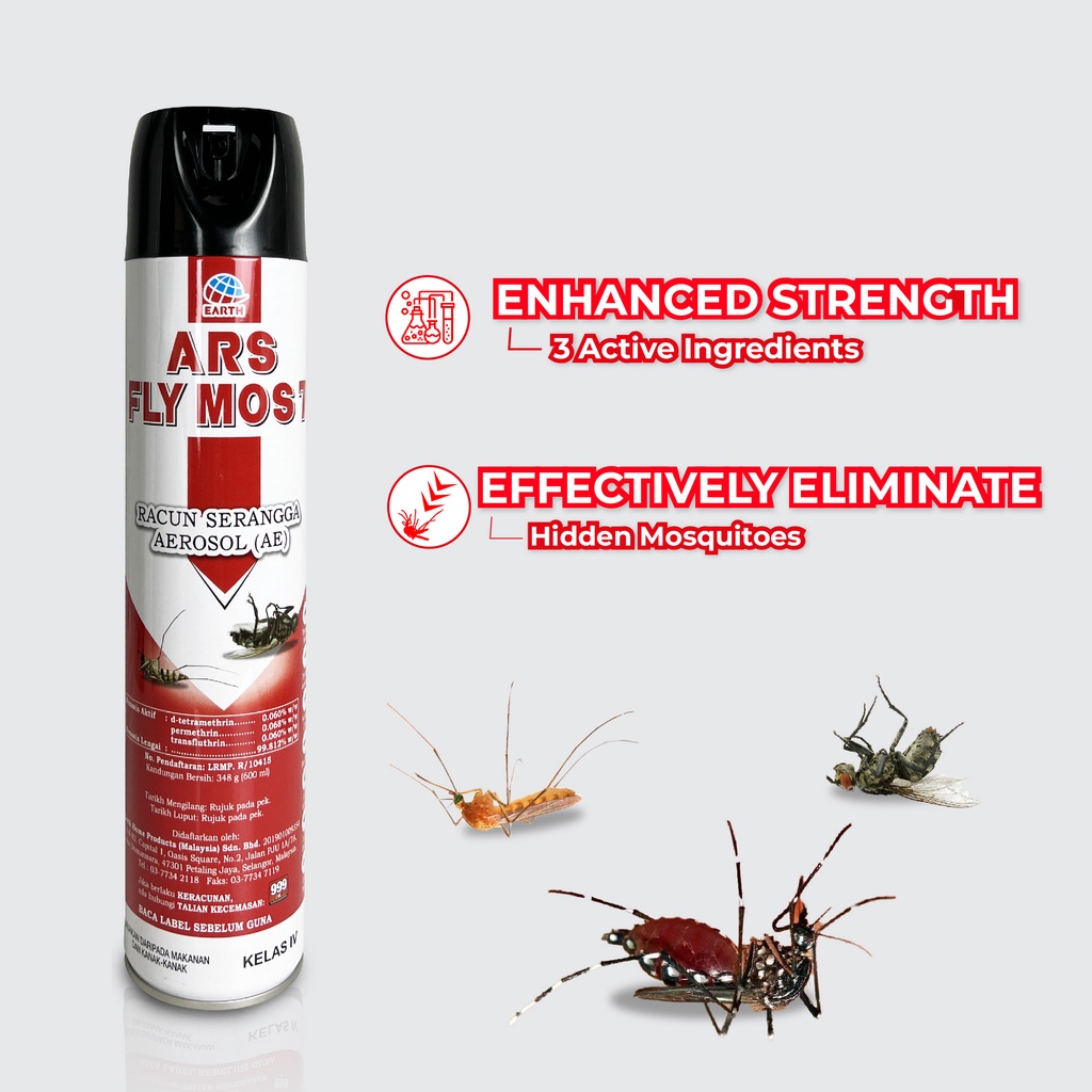 ARS Fly Mos 7 Insecticide Spray 600ml | Shopee Malaysia