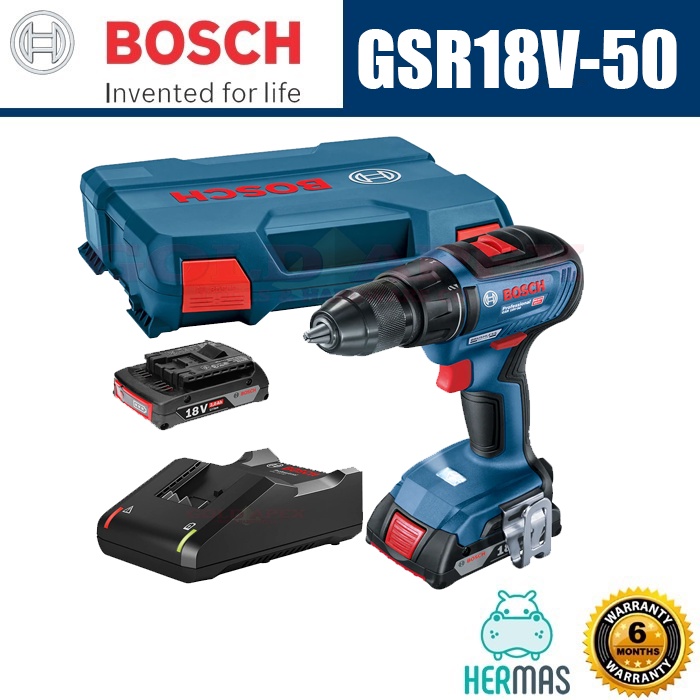 BOSCH GSR18V-50 13MM BRUSHLESS DRILL DRIVER 06019H50L0 | Shopee Malaysia