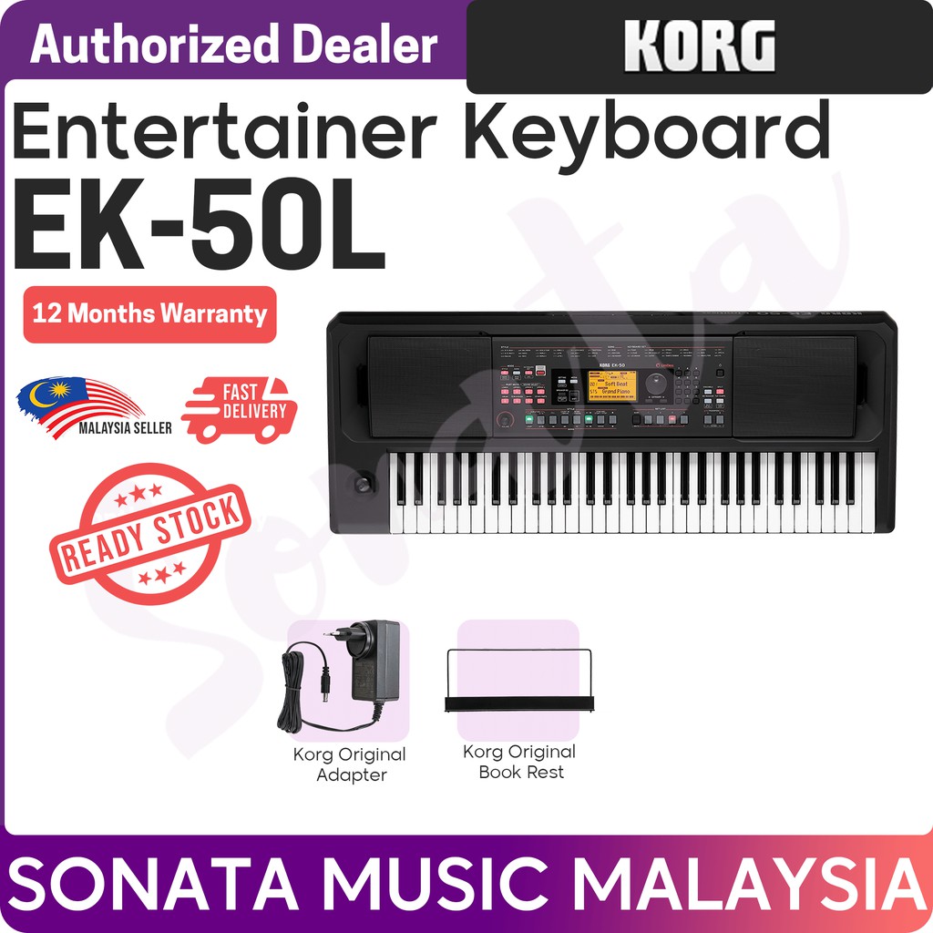 Korg EK-50 L 61 Arranger Key Entertainer Limitless Keyboard with 64 Voice Polyphony (EK-50L EK50 ...