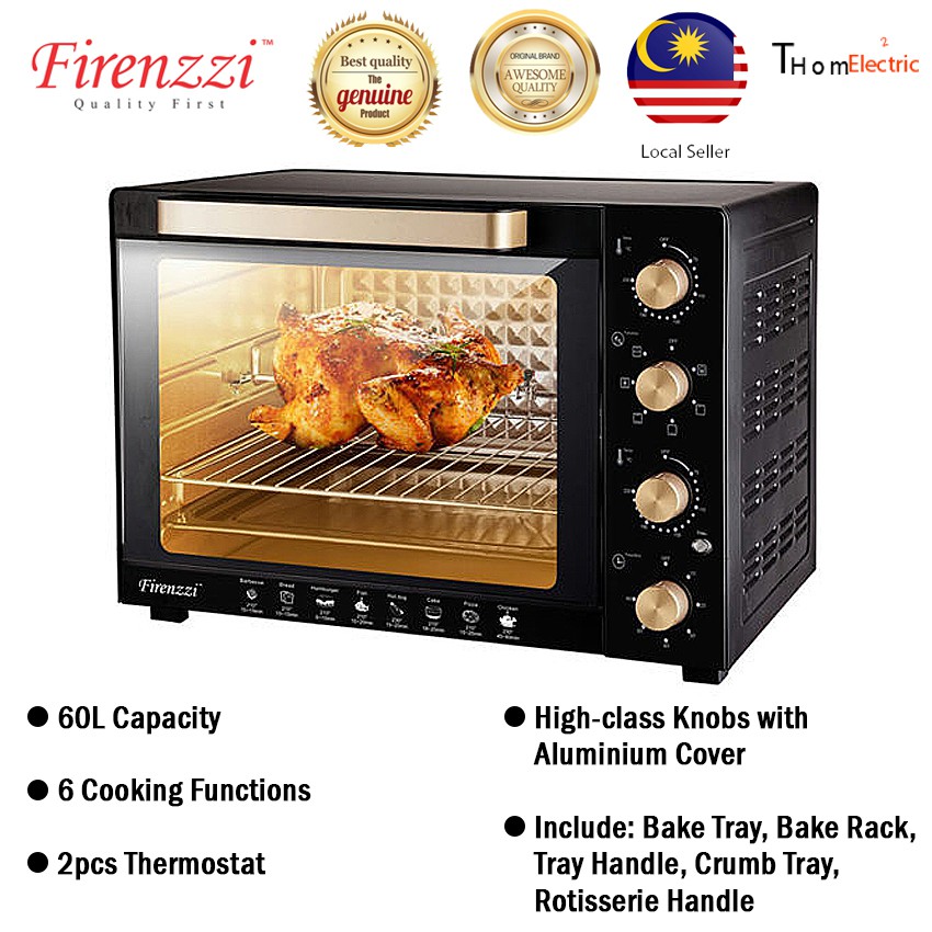 Firenzzi Latest Big 60 Litre Electric Table Top Oven With SEPERATE ...