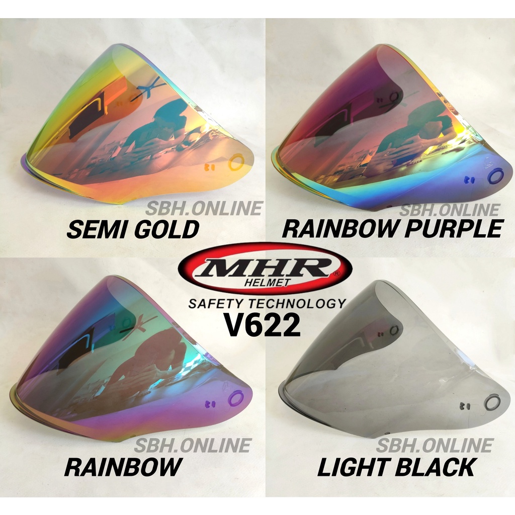 [ORIGINAL]VISOR MHR V622 OF622 (RAINBOW PURPLE / SEMI GOLD / RAINBOW ...