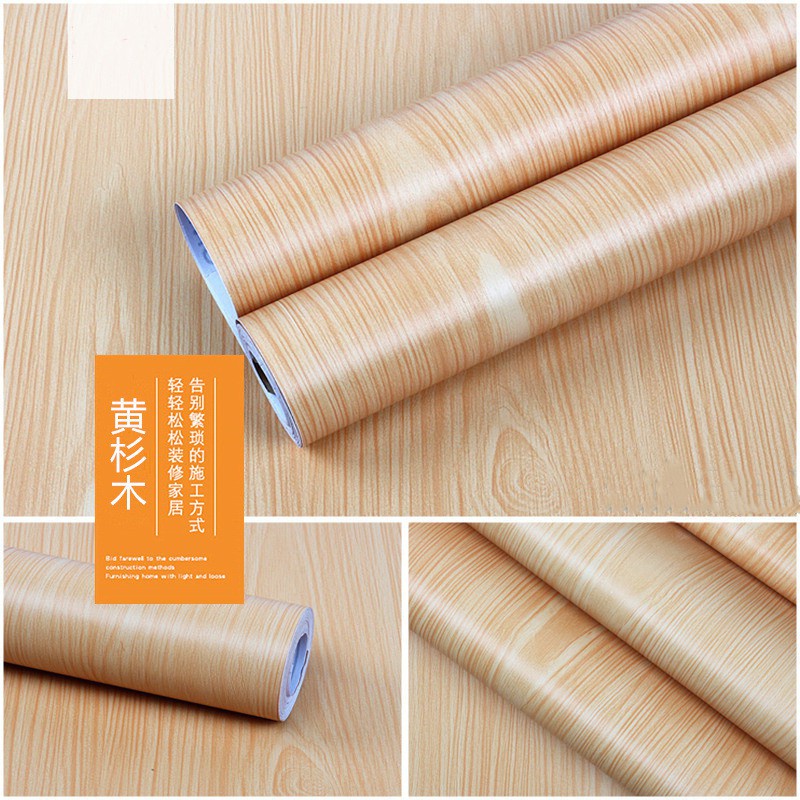 10M PVC Waterproof Self Adhesive Wallpaper wardrobe Cabinet Wood Grain ...