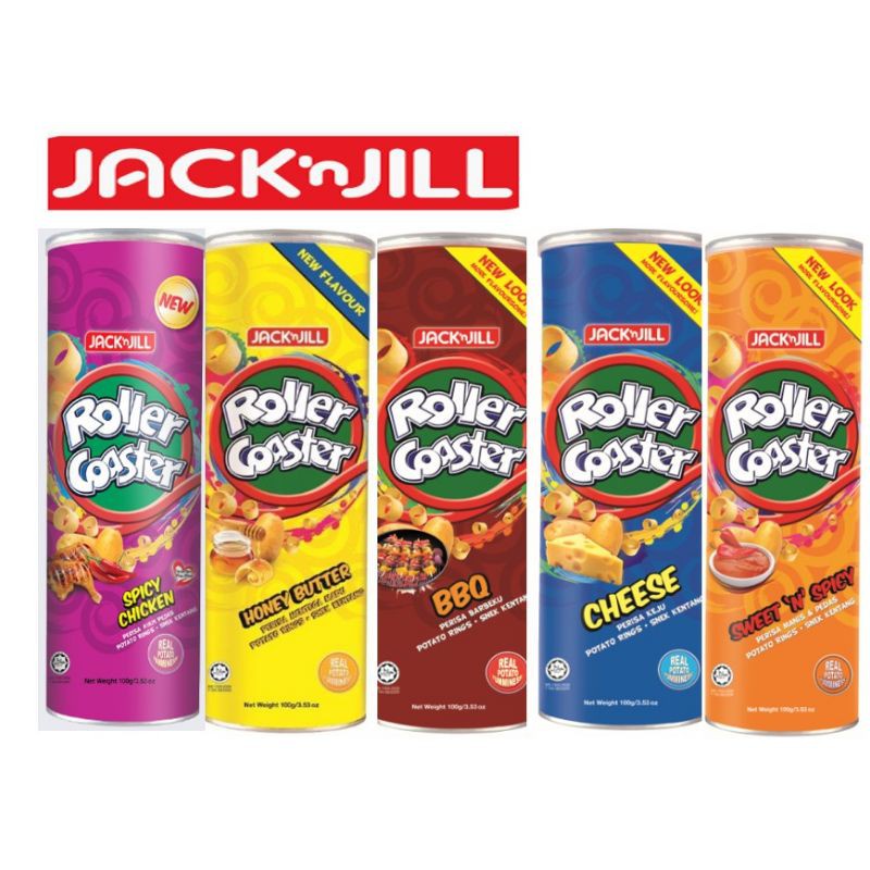 JACK 'N JILL Roller Coaster Cheese / BBQ Canister Snack (100g) | Shopee ...