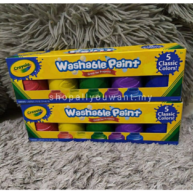 Australia 🇦🇺 Crayola Washable Kids Paint 5 Pack.💯 original | Shopee ...