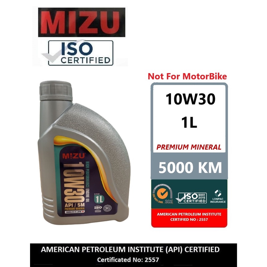 Mizu Mineral 10W-30 (1 Litre) Lubricant Genuine Engine Oil | Shopee ...